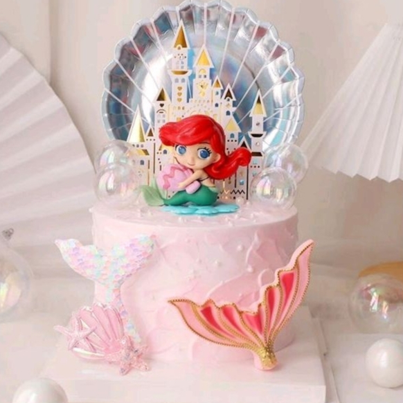 Jual Topper Cake Ariel Mermaid / Dekorasi Untuk Kue Tema Ariel / Figure ...
