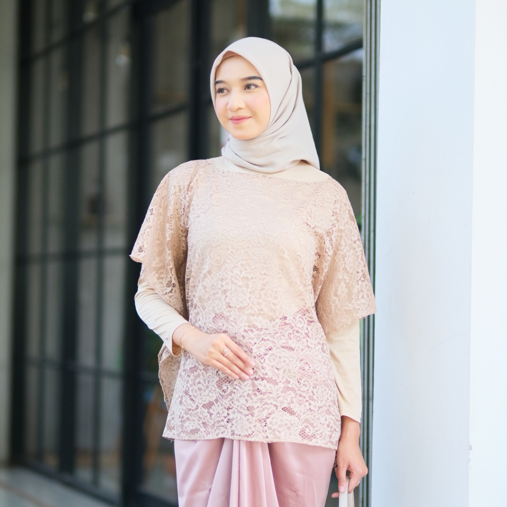 Jual BATIK COUPLE TERMURAH - Atasan Brokat Cape Outer Keyla Outfit ...