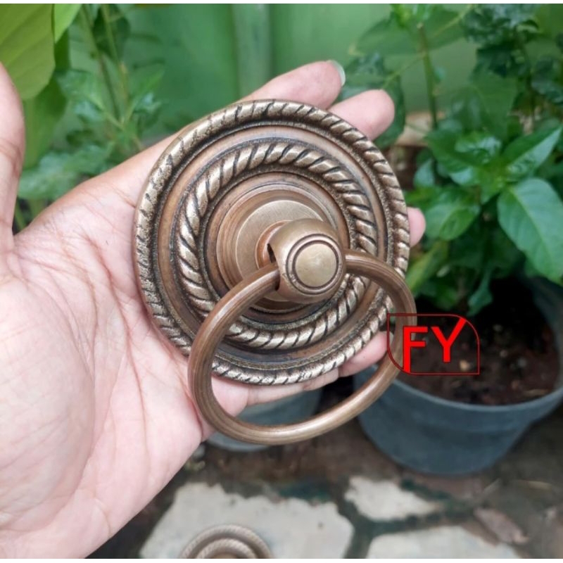 Jual RING PULL HANDLE PINTU / TARIKAN PINTU GEBYOK KUNINGAN | Shopee ...