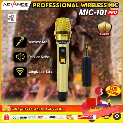 Jual Advance Mic Karaoke Mikrofon Original Wireless Mic 101pro Microphone Profesional Mic ...