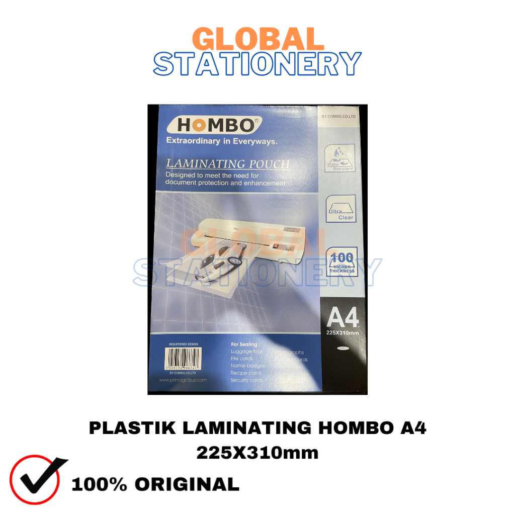 Jual Laminating Hombo A4 Plastik Laminating Laminating FILM HOMBO 225 x ...