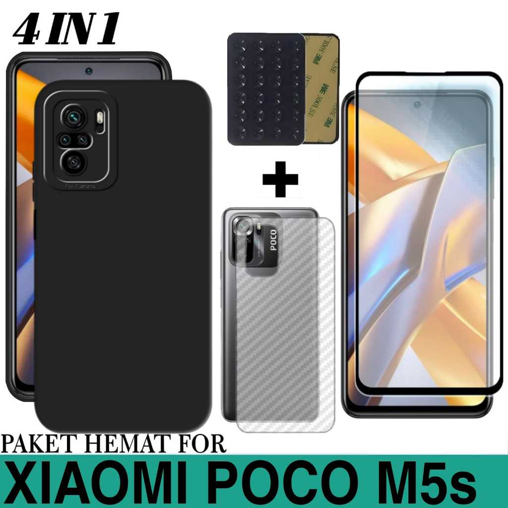 Jual PAKET 4IN1 CASE XIAOMI POCO M5s SOFT CASE LIQUID FREE TEMPERED ...