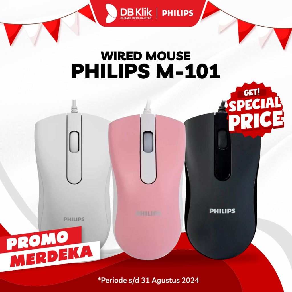 Jual Mouse Philips M-101 Wired USB 1000DPI Ergonomic Design - PHILIPS ...