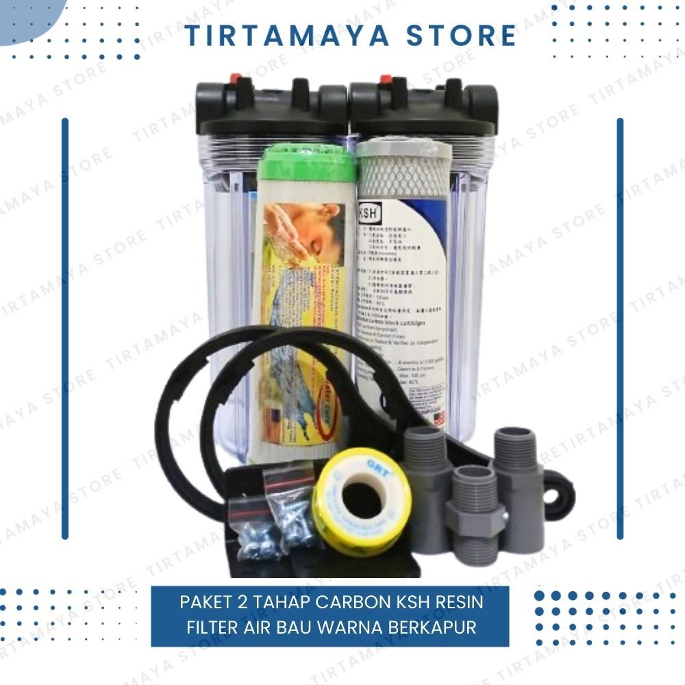 Jual Paket 2 Tahap Filter Air Carbon KSH Resin Saringan Air Bau ...
