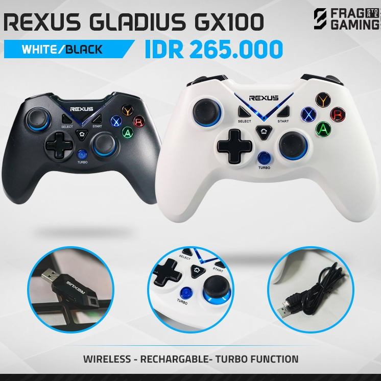 Jual Rexus Gladius GX100 Pro Gaming Wireless Gamepad / Joystick / Stick ...