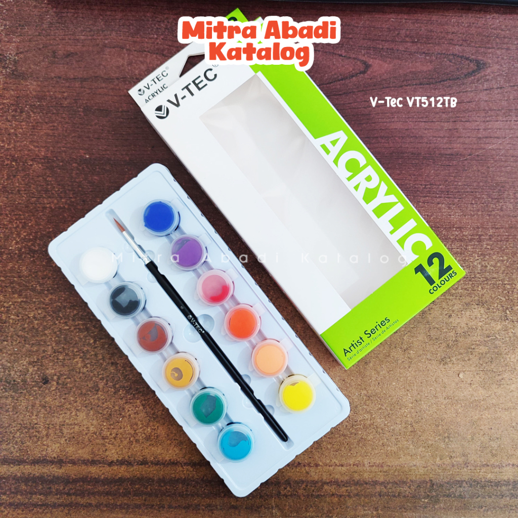 Jual CAT AKRILIK V-TEC VT 512 TB / ACRYLIC COLOUR 5ML 12 WARNA VTEC ...
