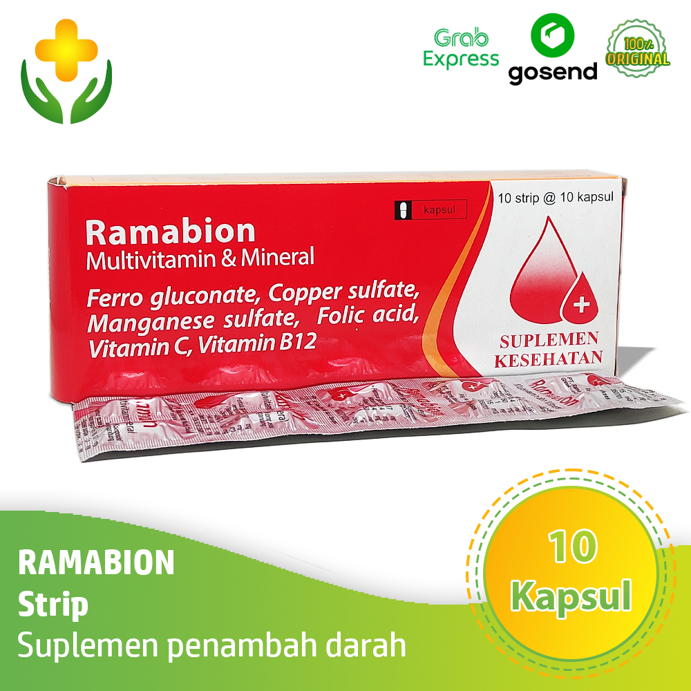 Jual Ramabion Strip 10 Kapsul Suplemen Penambah Darah Anemia | Shopee ...