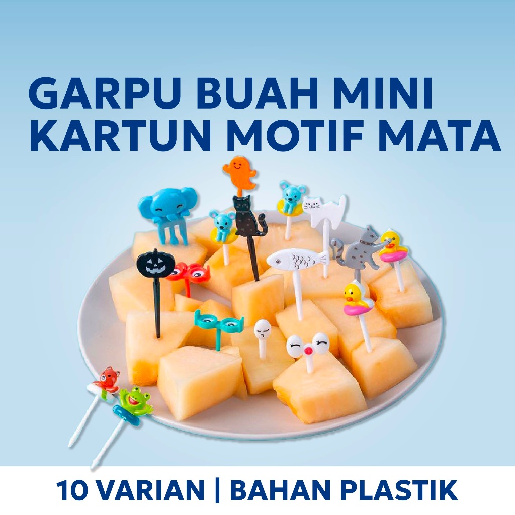 Jual YOOYEE Garpu buah mini, kartun anak-anak makan siang, motif mata ...