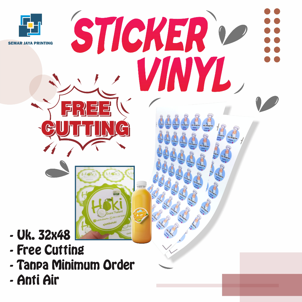 Jual STICKER VINYL ANTI AIR FREE CUTTING | Shopee Indonesia