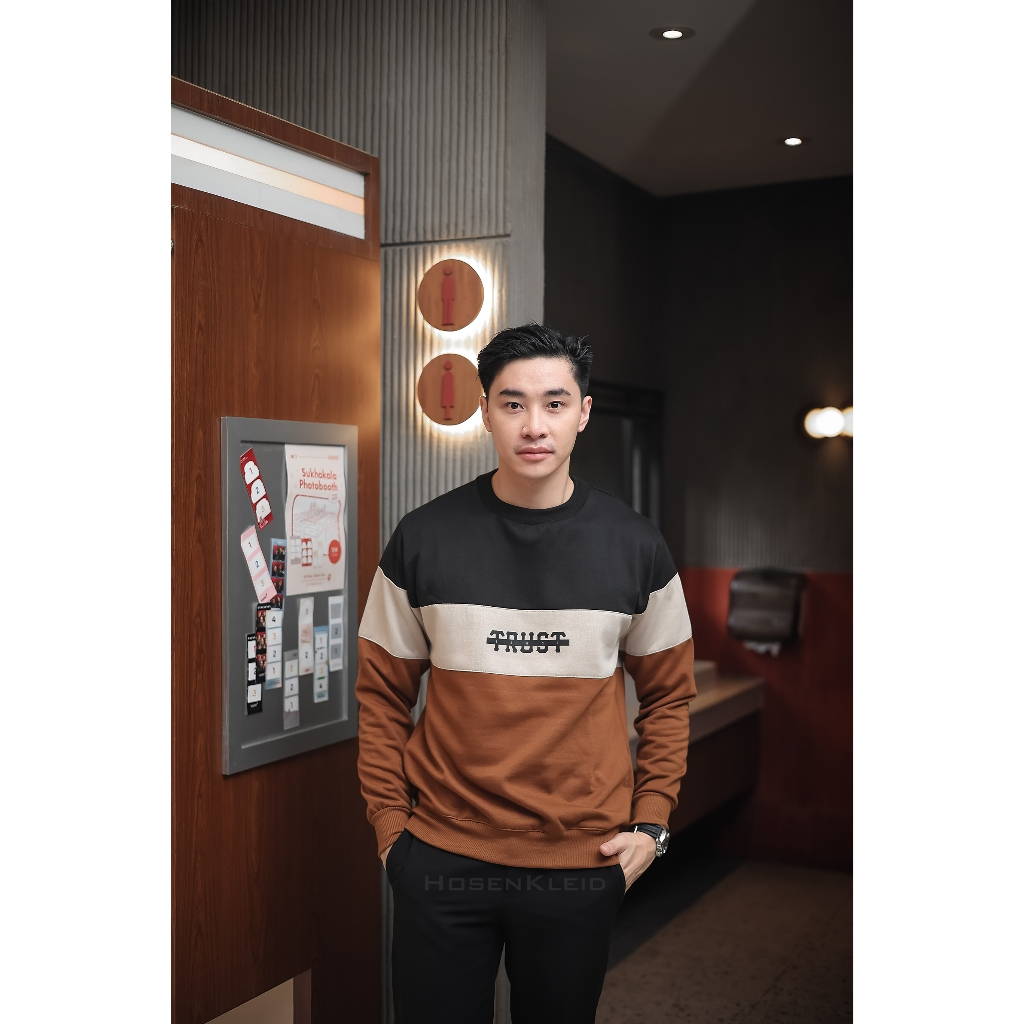 Jual HosenKleid Sweater Crewneck Three Colour | Sweater Kombinasi Warna ...