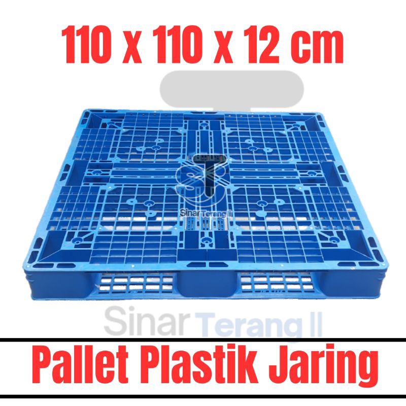Jual [ KURIR TOKO ] Palet Plastik 110x110x12cm / Pallet Plastik Biru ...