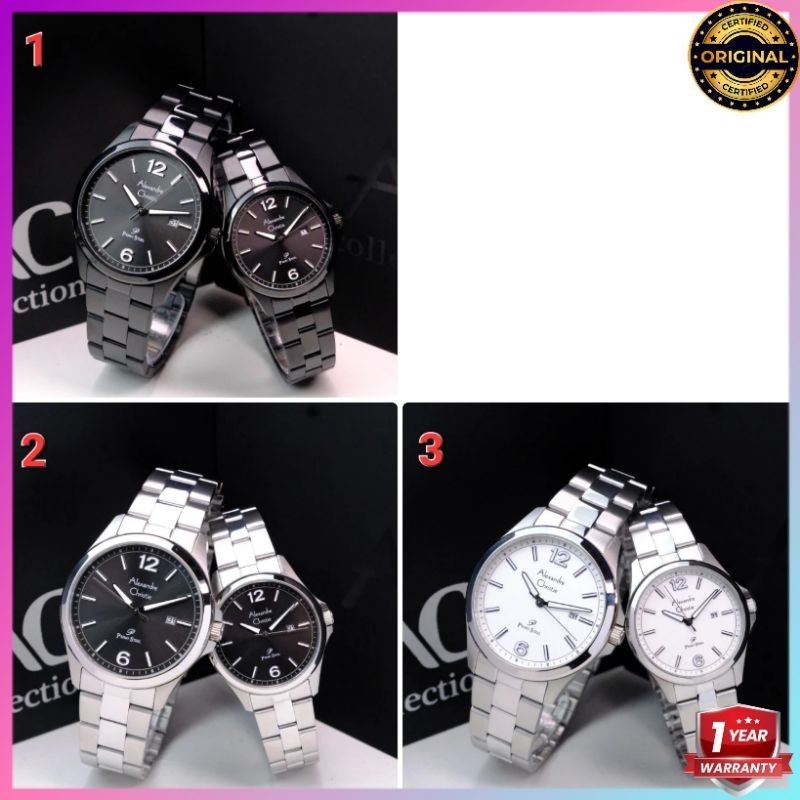 Jual ORIGINAL GARANSI RESMI 1 TAHUN JAM TANGAN COUPLE ALEXANDRE ...