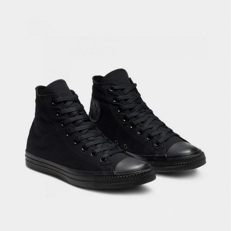 Jual sepatu sneakers converse chuck taylor basic mono black hi & low ...