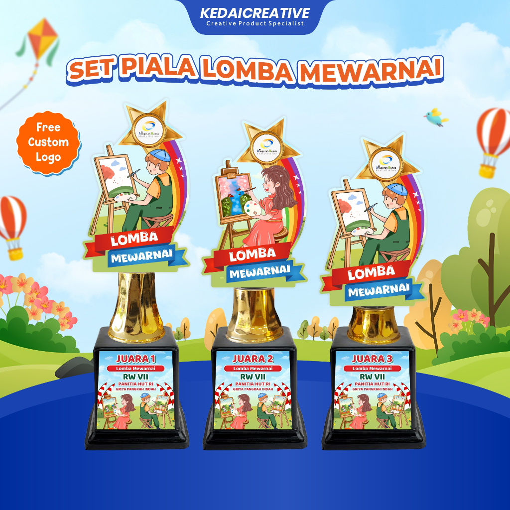 Jual Piala Akrilik Set 123 Lomba Mewarnai Anak TK PAUD | Shopee Indonesia