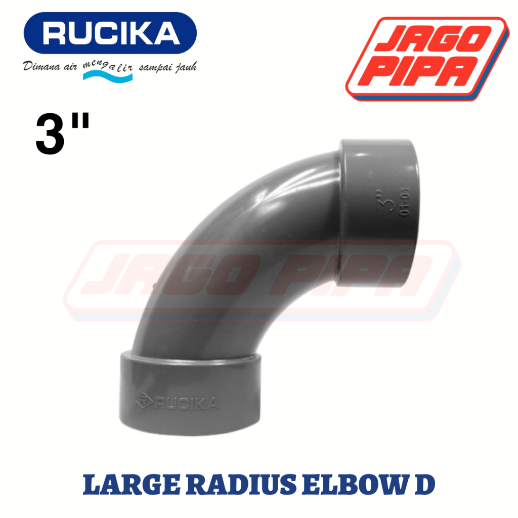 Jual Rucika Long Elbow D 3 inch / Large Radius Elbow Knee Panjang 90 Derajat 3" Fitting PVC ...
