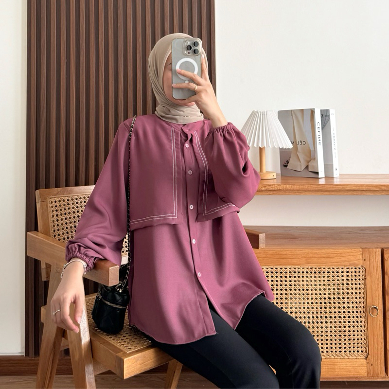 Jual Blouse Wanita Kekinian Layer Triana | Shopee Indonesia