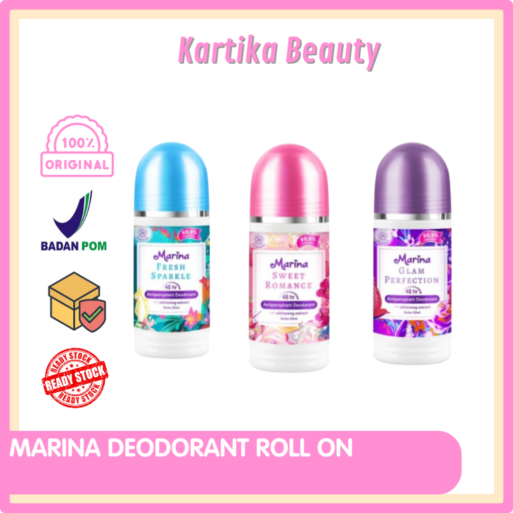 Jual MARINA DEODORANT ROLL ON ANTI PERSPIRANT 50 ML - DEODORAN ROLON ...