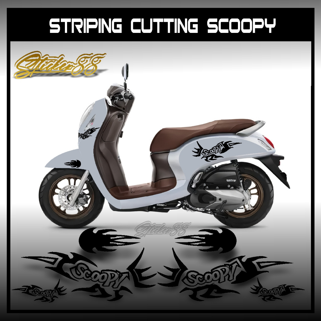Jual CUTTING STICKER HONDA SCOOPY / Stiker striping variasi honda ...