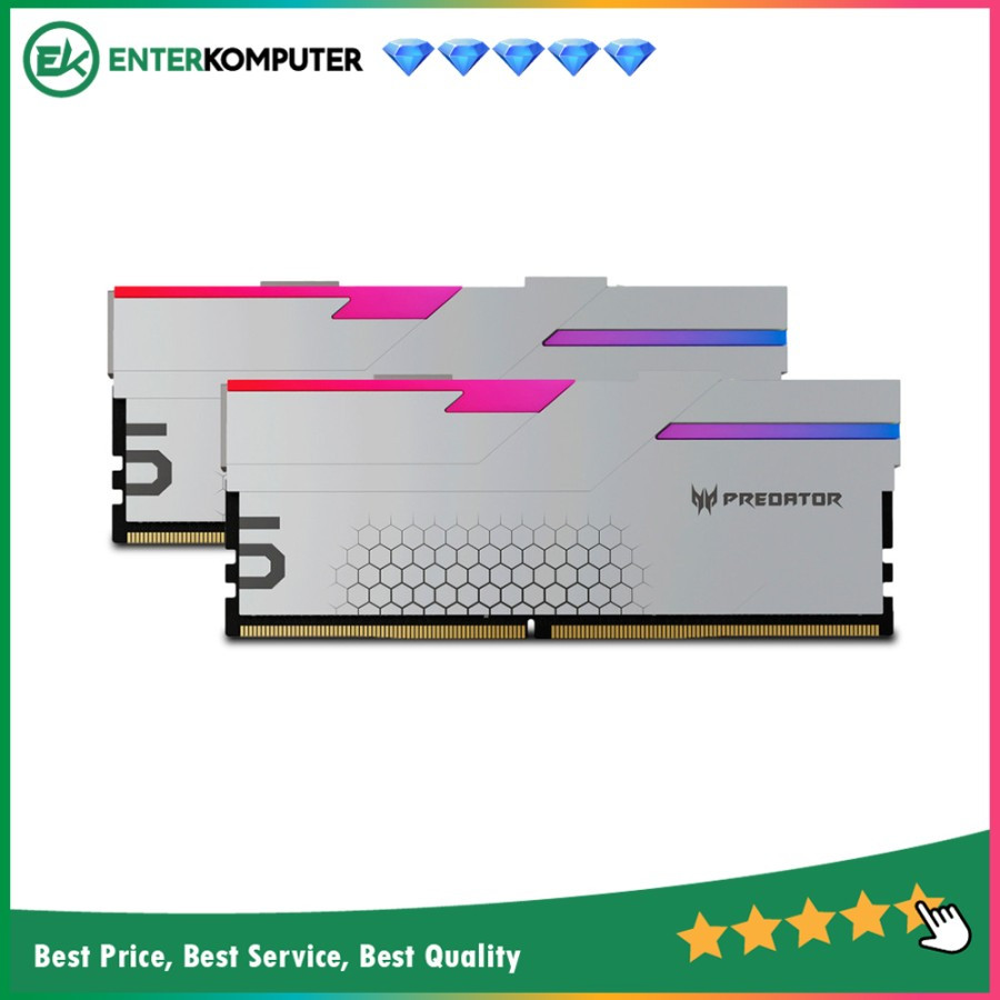 Jual Acer Predator Hermes RGB Silver DDR5 PC54400 6800MHz 48GB (2x24GB) / RAM 48GB | Shopee ...