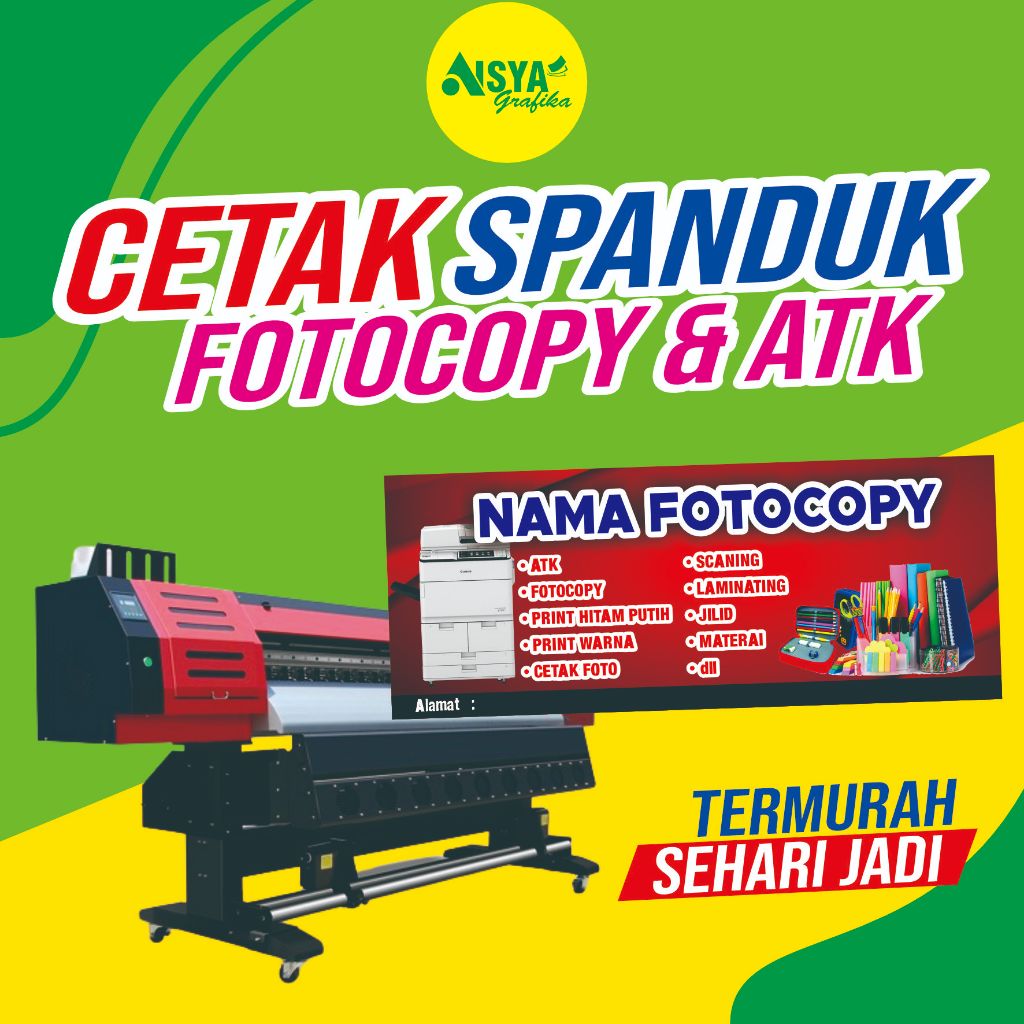 Jual CETAK BANNER / SPANDUK / MMT FLEXI 280 gr BERKUALITAS / CETAK BANNER FOTOCOPY / CETAK ...