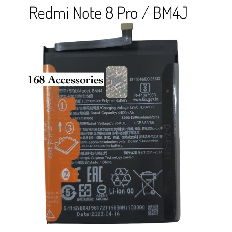 Jual Baterai Batre Redmi Note 8 Pro Batrai Xiaomi BM4J Original Battery ...