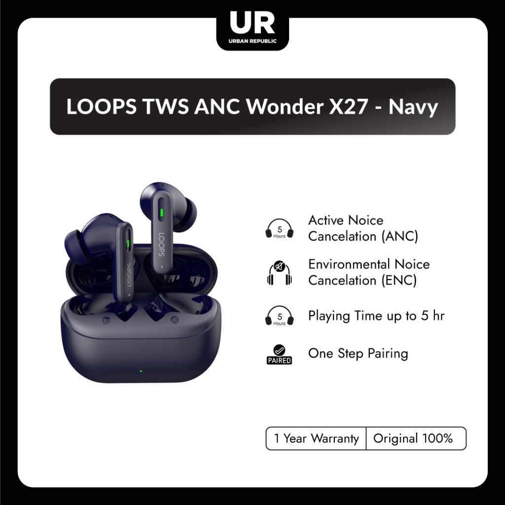 Jual LOOPS TWS ANC ENC True Wireless Bluetooth Earphone Wonder X27 ...