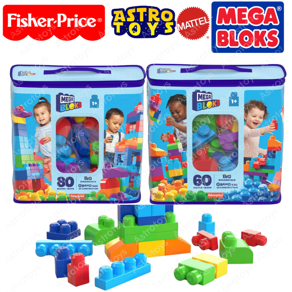 Jual Mattel Mega Bloks Fisher Price Big Building Bags Isi 60pcs & 80pcs - Mainan Anak Edukasi ...