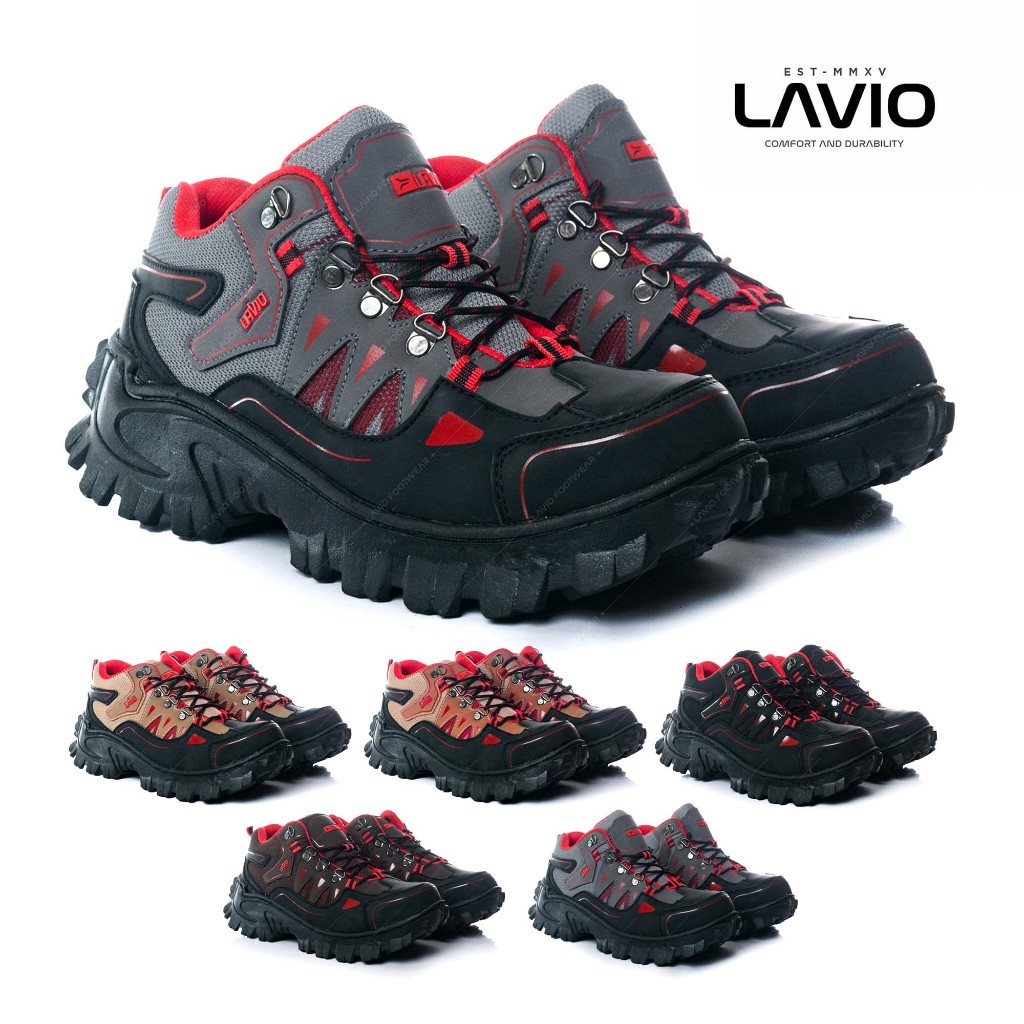 Jual Lavio Sepatu Pria Boots Safety High Kerja Proyek Gunung Hiking ...