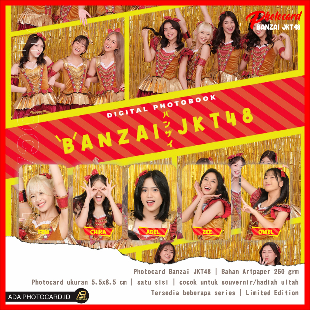 Jual Photocard JKT48 Edisi Banzai isi 50 Pcs Fanmade | Bonus Ganci, Rare Card, 2 PC random ...