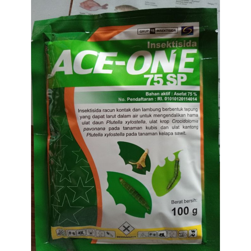 Jual Insektisida Ace One 75 Sp Bahan Aktif Acefat 75% kemasan 100 gram ...