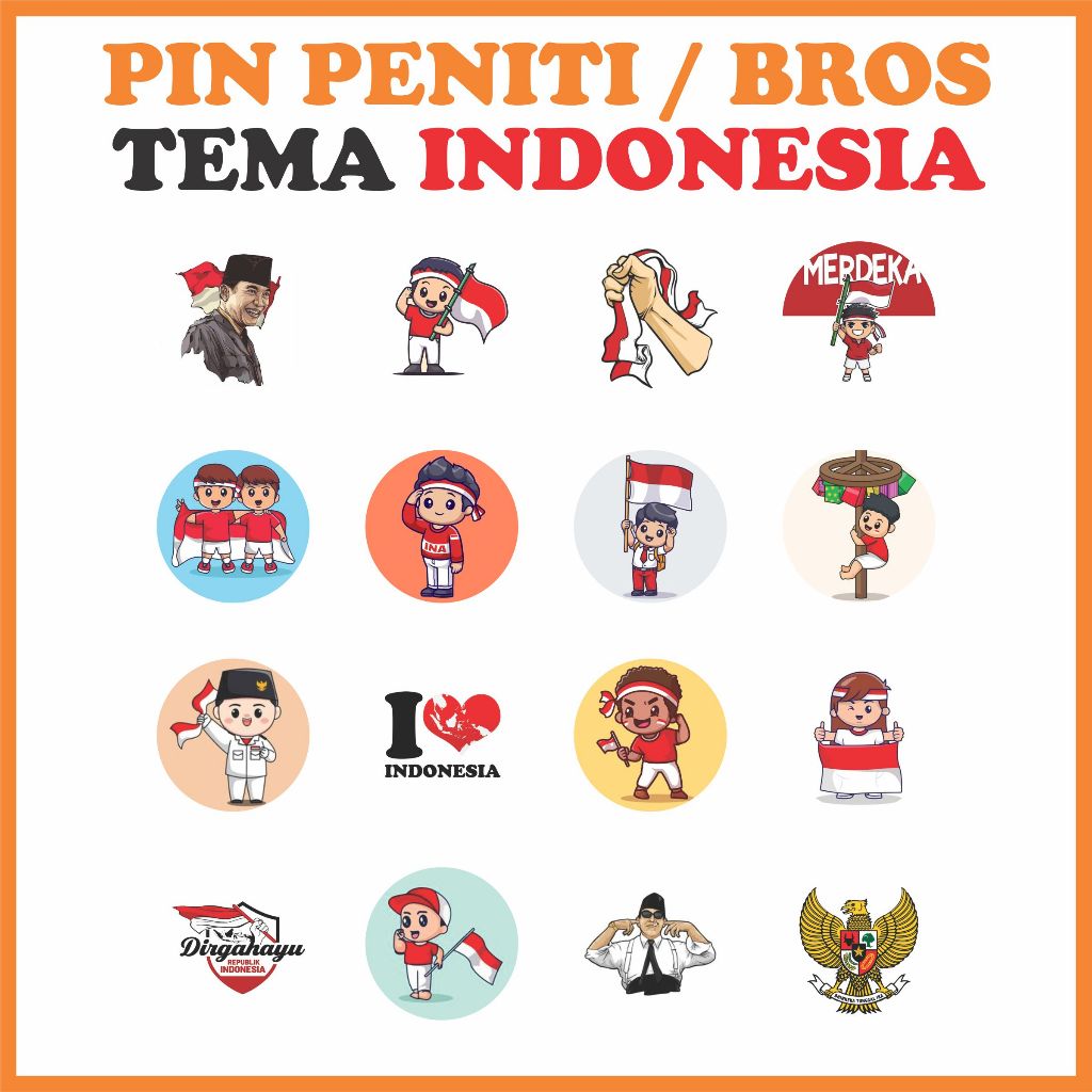 Jual Pin KEMERDEKAAN 17 AGUSTUS, Button Mini Aesthetic lucu anime bisa ...