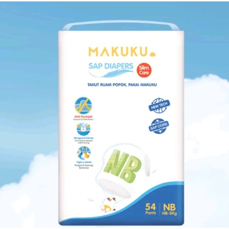 Jual MAKUKU NB 54 Tape Slim care ~ popok perekat nb-5 kg | Shopee Indonesia