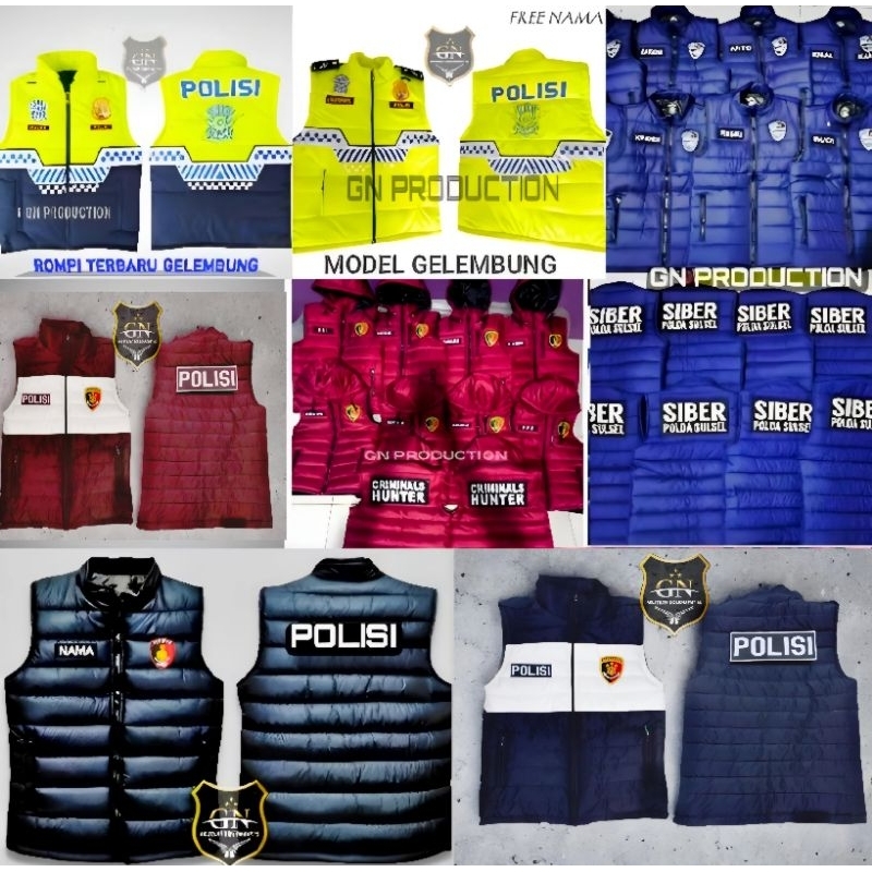 Jual rompi polisi gelembung rompi resmob rompi bareskrim custom rompi ...