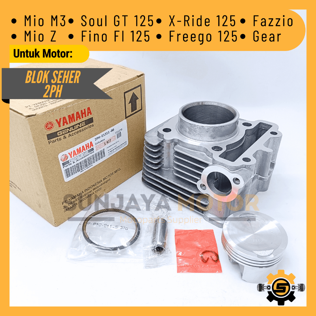 Jual Block Boring Silinder Kualitas Original Yamaha 2PH Blok Seher Mio M3 Soul GT Fino FI XRide ...
