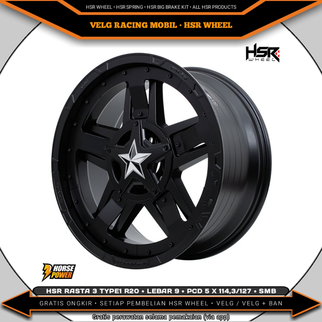 Jual Velg R20 • Mobil 5 Baut Roda • Pcd 5 x 114,3/127 • Hsr Rasta 3 Type1 | Shopee Indonesia
