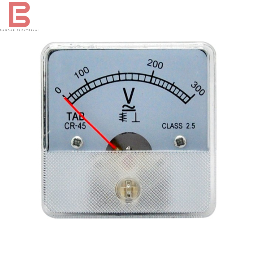 Jual Volt Meter Analog 300V AC/DC CR45 Voltmeter 300 V TAB | Shopee ...