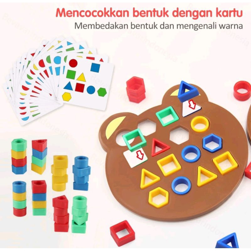 Jual Mainan edukasi SHAPE MATCHING GAME mencocokkan bentuk geometri ...