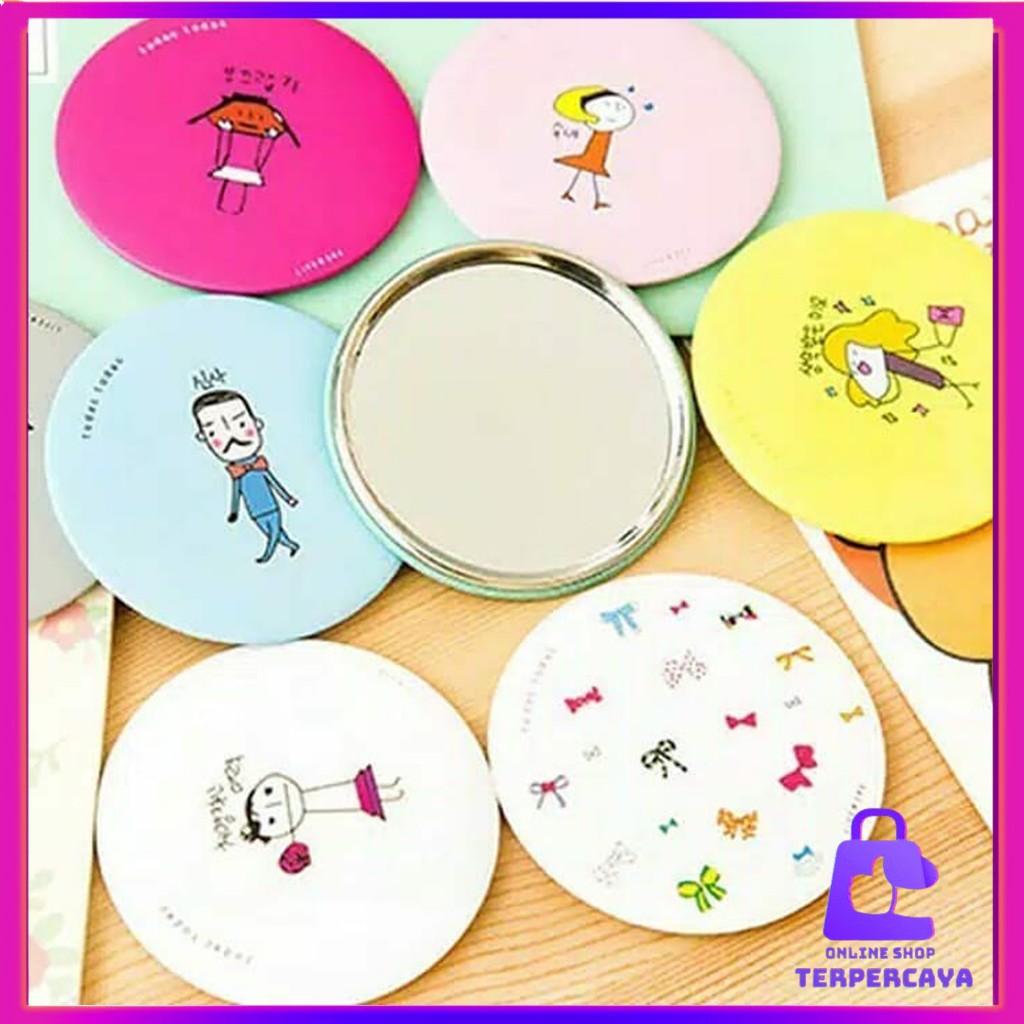 Jual OST Cermin Bulat Mini Karakter Kaca Cermin Make Up Mini Kaca ...