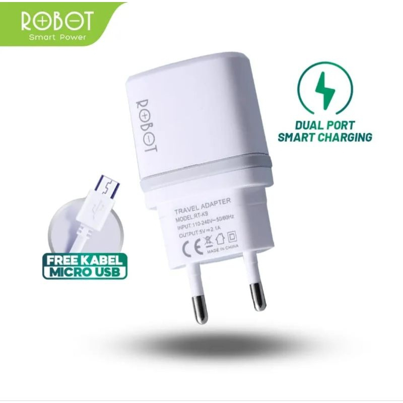 Jual ROBOT RT-K7 Quick Charger 5V/1A Bonus Kabel Micro USB | Shopee ...