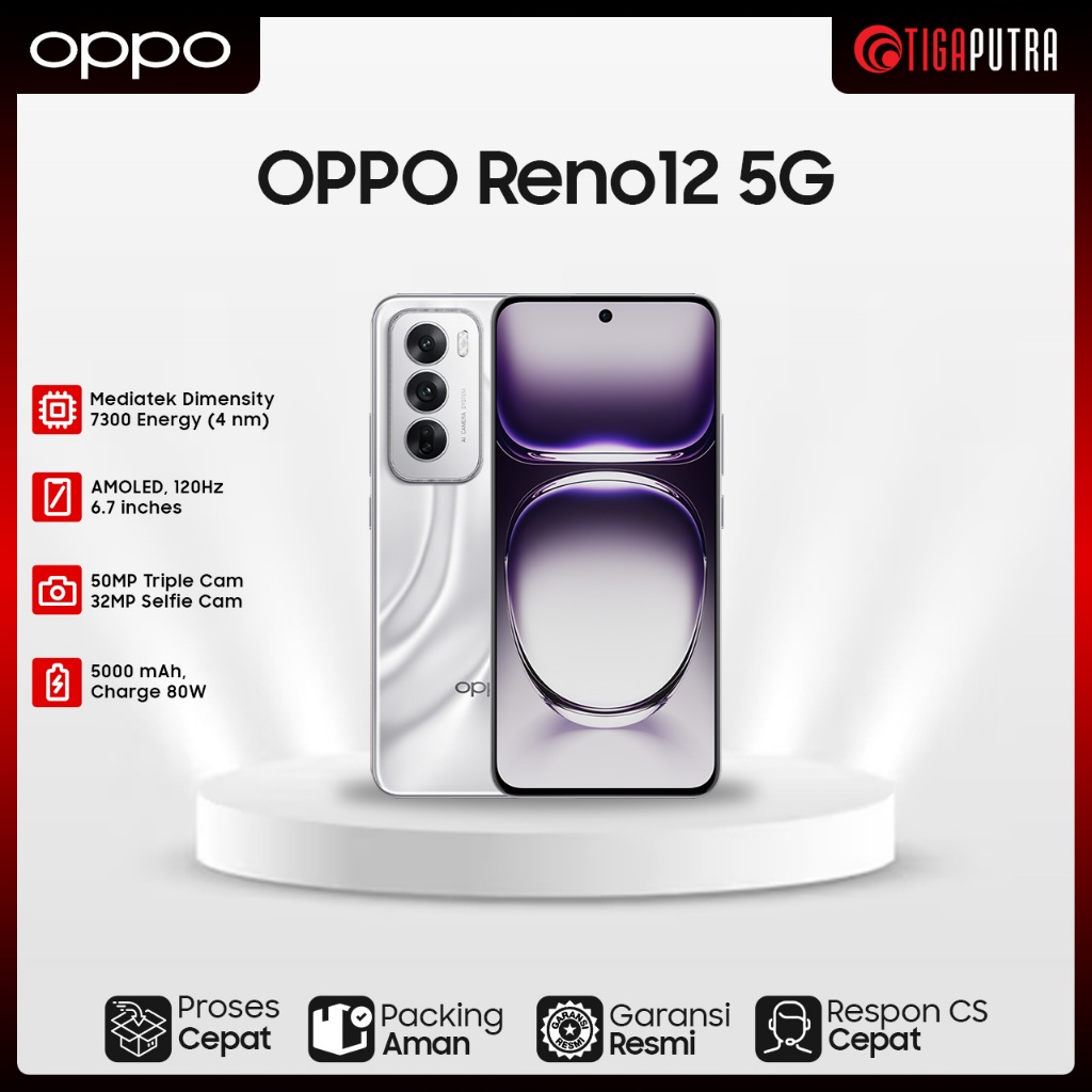 Jual OPPO Reno12 5G (Ram 12GB, Rom 256GB, AI Portrait, AI Link Bost ...