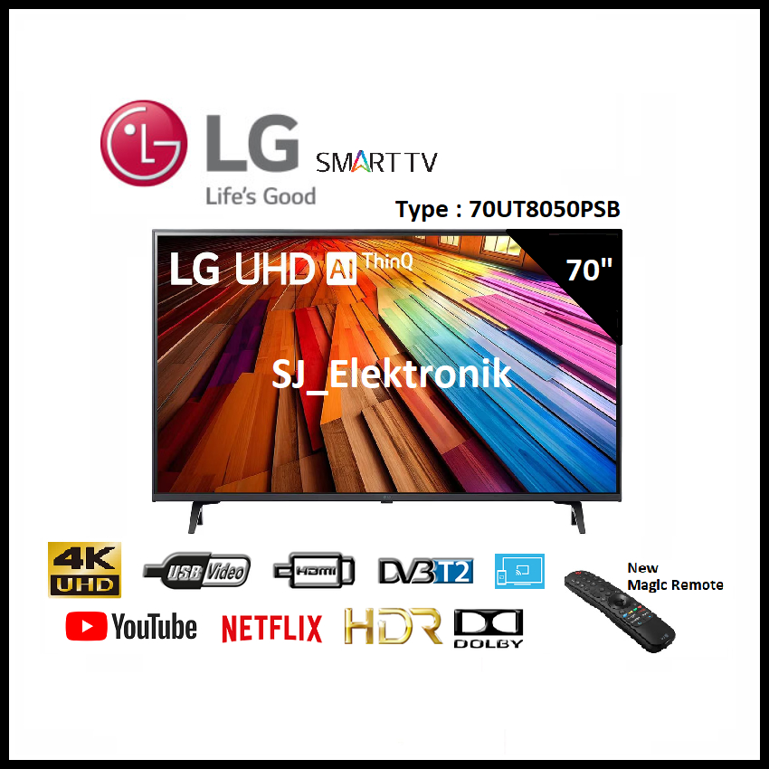 Jual LG 70UT8050PSB Smart TV UHD 4K | LED TV 70 Inch 70UT8050 AI ThinQ ...