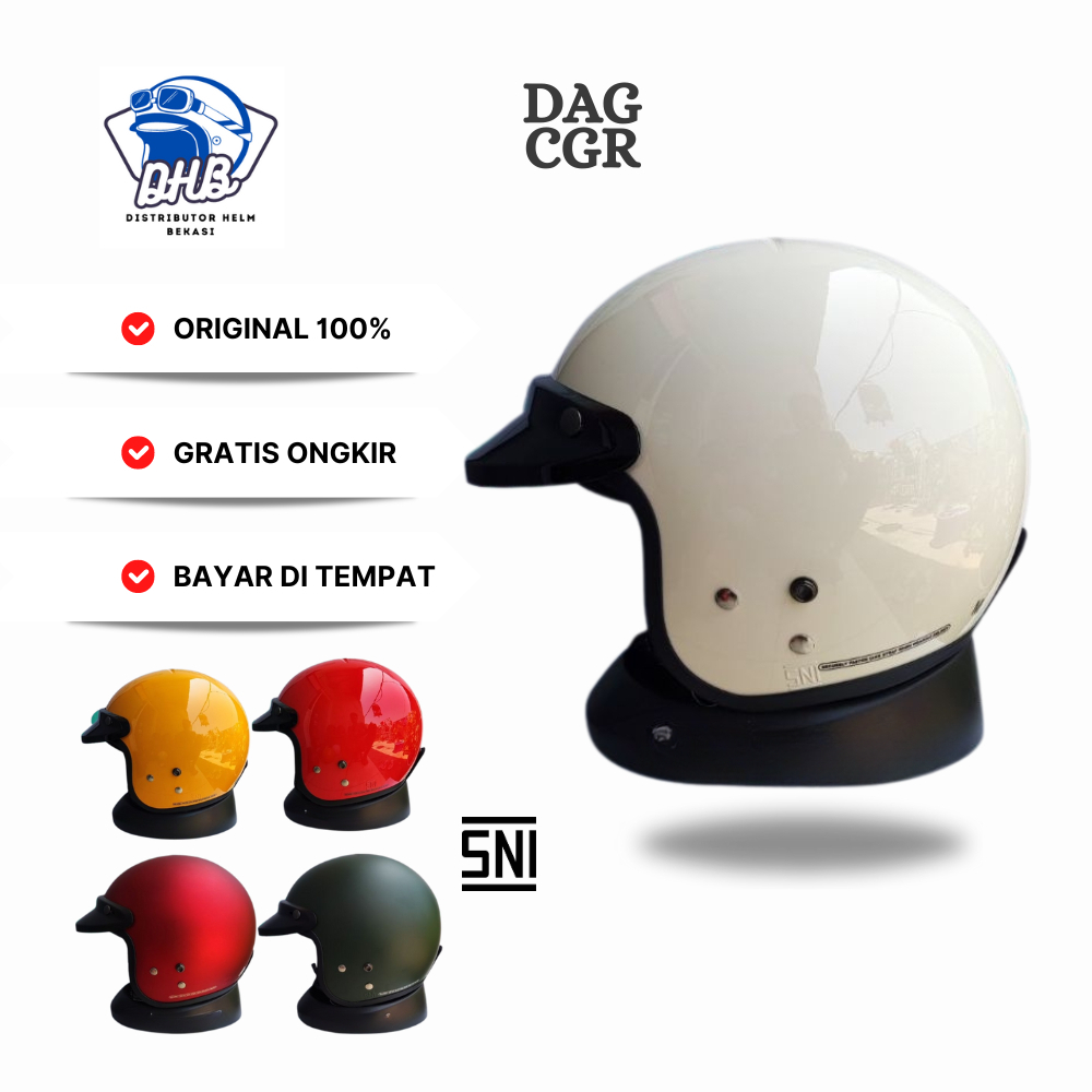 Jual Helm DAG CGR Retro Solid Helem Helmet Bogo Half Face Original ...