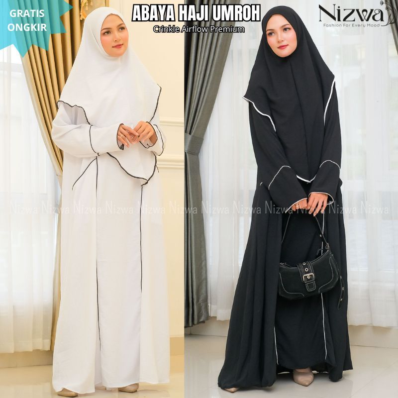Jual Alisha Abaya Set Haji dan Umroh (Gamis Umroh Abaya Set Kerudung) Nizwa Official | Shopee ...