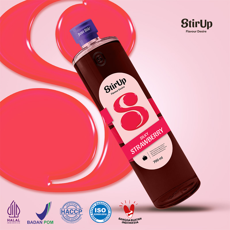 Jual StirUp Silky Strawberry - Gourmet Syrup Rasa Strawberry - Glass ...