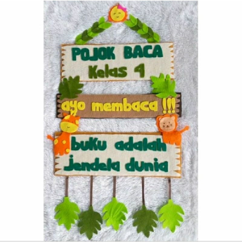 Jual HIASAN KELAS POJOK BACA / HIASAN DINDING KELAS / TUGAS SEKOLAH / HIASAN KAIN FLANEL ...