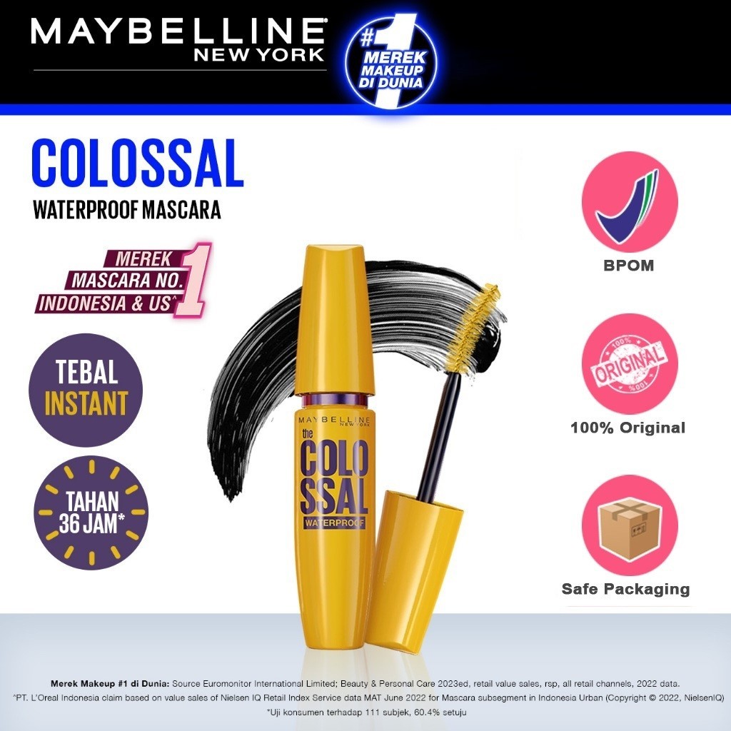 Jual PROMO!!! Maybelline Volume Express The Colossal Waterproof Mascara ...