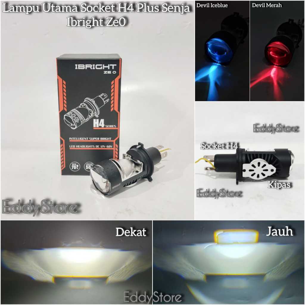 Jual Lampu Utama Led Socket H4 Ibright Ze 0 Plus Devil | Shopee Indonesia