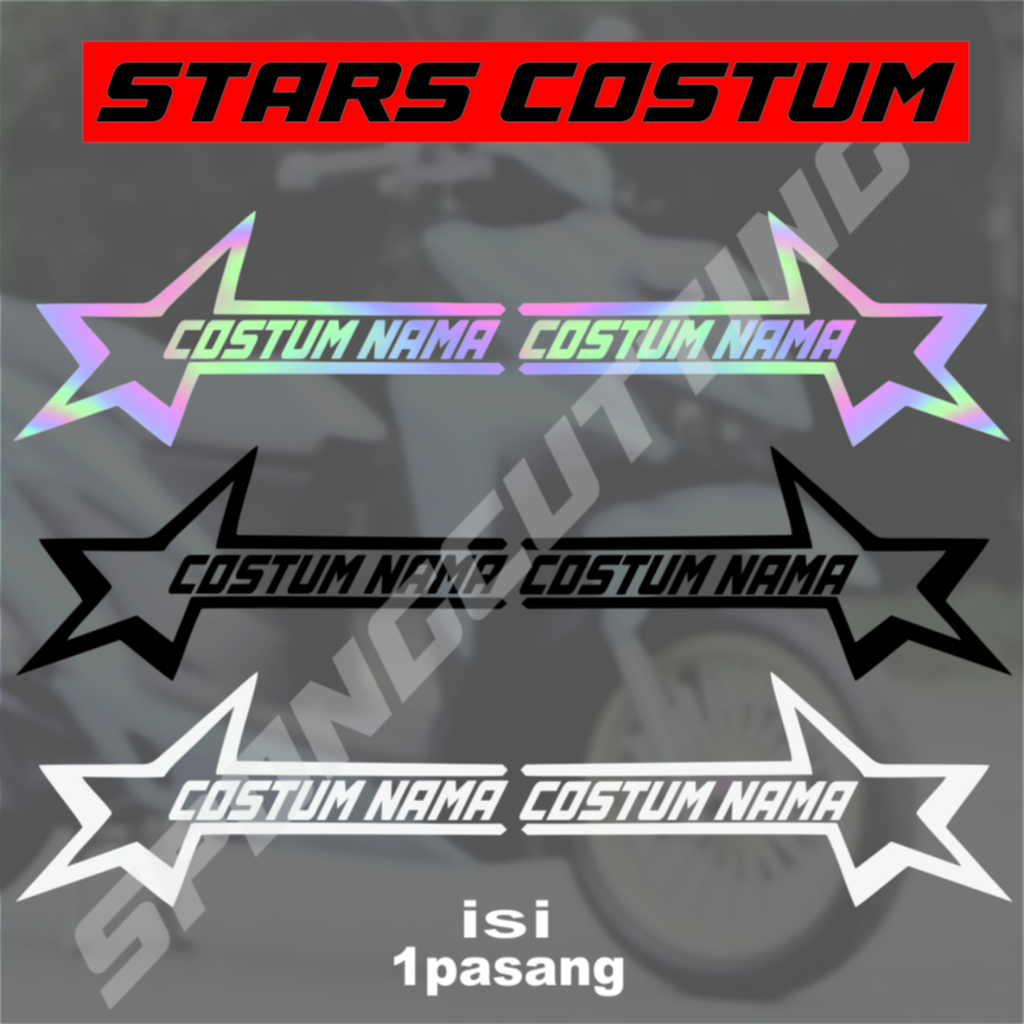 Jual Stiker Bintang STARS Custom Nama Bintang Stars Sticker costum Suka ...