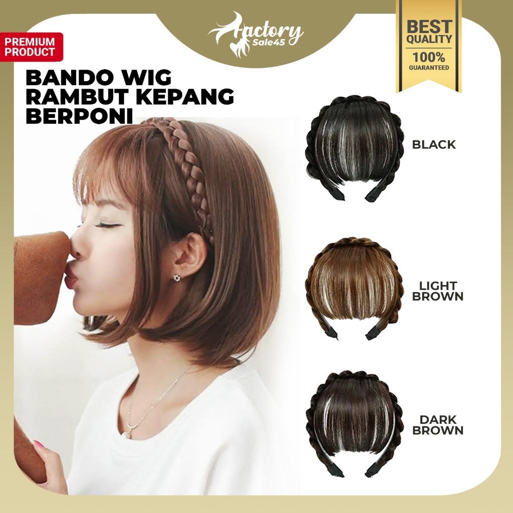 Jual Bando Dengan Poni Wig Rambut Palsu Jambang Wig Korean Hair ...