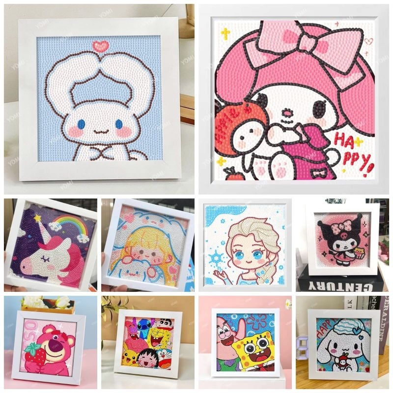 Jual PREMIUM Diamond Painting 5D Kit + FRAME Bingkai Foto / SET STICKER ...